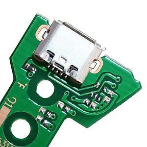 4 USB Charging Port Circuit Board, Charging Table Port 12 Pin with Cable Plug Accessories Micro USB Circuit Adapter JDS040 Controller LED Light Replacement Tape for PS4