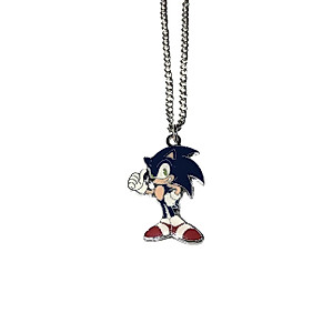 Sonic Inspired Medallion on Silver Plated Chain Gift Boxed (16" Silver Plated)