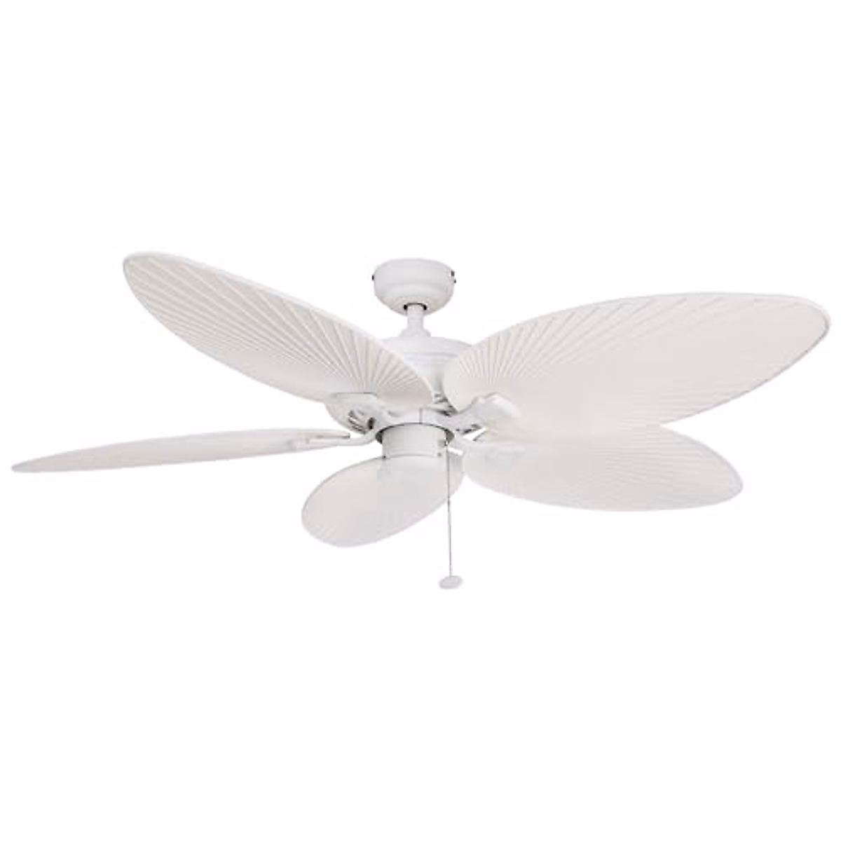 Honeywell Ceiling Fans Palm Island Tropical 52 Inch Ceiling Fan, Outdoor Ceiling Fan with Pull Chain, Tri-Mount 5 Palm Leaf Blade Design, ETL Wet Rated, White (50200-01)