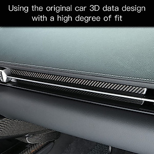 JSWAN 2PCS Carbon Fiber Center Console Co-Pilot Strips Trim Fit for Toyota Supra A90 GR MK5 Dashboard Cover, Center Console Air Outlet Trim Cover, Interior Accessories