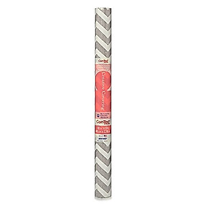 Con-Tact Brand Creative Covering Self-Adhesive Vinyl Drawer and Shelf Liner, 18" x 9', Texture Chevron Gray