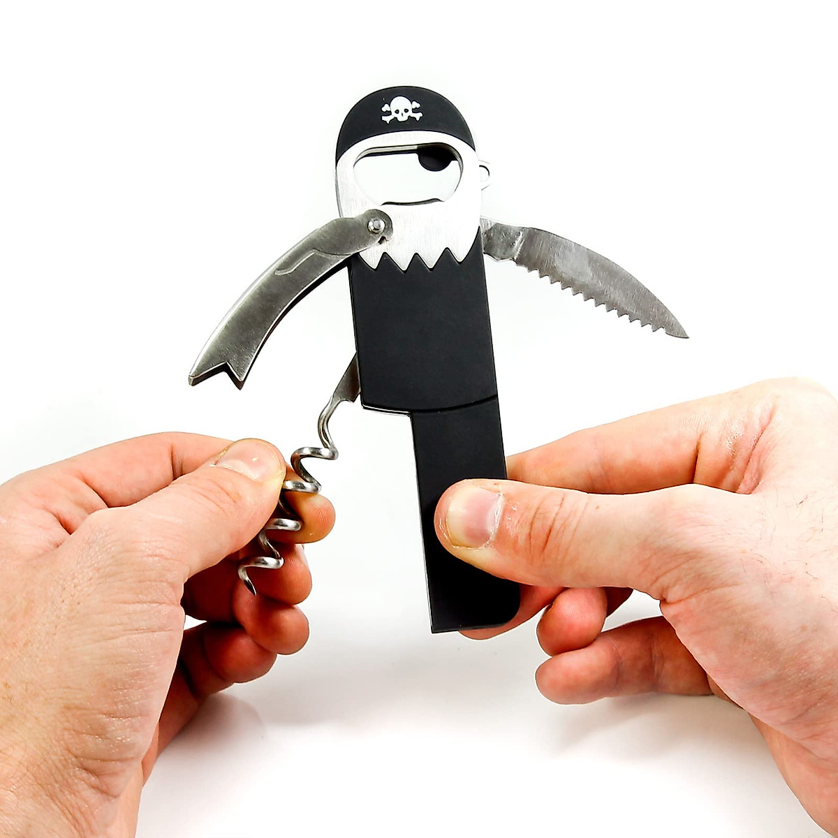 Suck UK Pirate Bottle Opener | Novelty Corkscrew Wine Opener & Beer Bottle Opener | Wine Opener & Keychain Bottle Opener