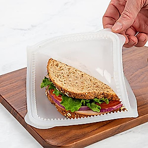 Progressive International ProKeeper Dual-Zipper 100% Silicone Sandwich Bag, Clear