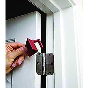Door Stop, Hangs on Hinge and Keeps Door Open, Red (DSR)