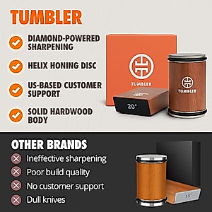 The Original Tumbler Rolling Knife Sharpener™ - Knife Sharpening Made Easy - Rolling Knife Sharpener Tool for Kitchen Knives - Knife Sharpener Kit Offers 15 & 20 Degree Sharpening