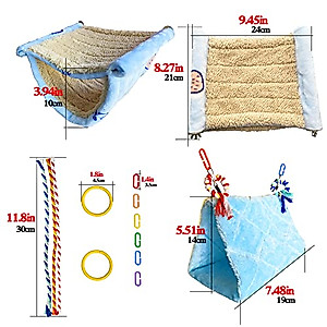2Pcs Bird Nest Bed,Parrot Hanging Hammock Snuggle Hut Parrot House Bed Tent Toy Bird Cage Perch for Parakeet Budgies Cockatiels Cockatoo Finch Hamster Chinchilla