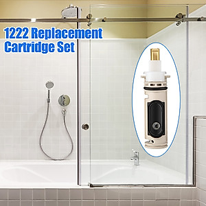 Enhon 1222 Replacement Cartridge Compatible with Moen with Puller, Tub Shower Cartridge Replacement Kit for One Handle Posi-temp Faucet (1 Set)