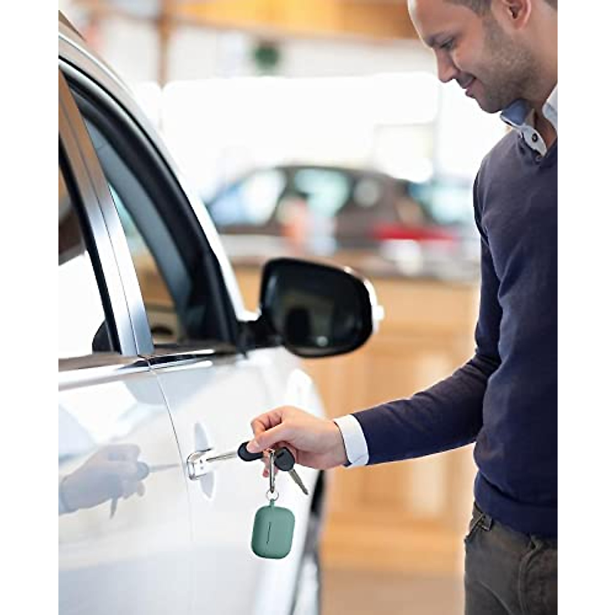 IMIVIO Airpods Pro 2 Case Cover 2022/AirPods Pro Case 2019, Silicone Protective Charging Case Skin Compatible Apple Airpods Pro 2nd/1st Generation Case with Keychain, Front LED Visible (Pine Green)