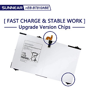 SUNNEAR EB-BT810ABE Battery Replacement for Samsung Galaxy Tab S2 9.7" SM-T810 SM-T815 SM-T817 SM-T815 Series Tablet EB-BT810ABA GH43-04431A 3.85V 22.60WH with Tools