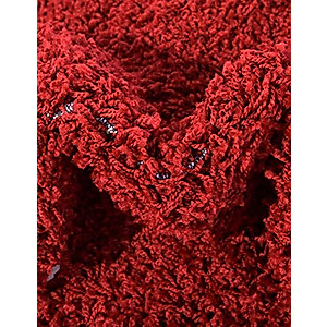 Rugs.com - Über Cozy Solid Shag Collection Rug – 8' x 10' Cherry Red Shag Rug Perfect for Living Rooms, Large Dining Rooms, Open Floorplans