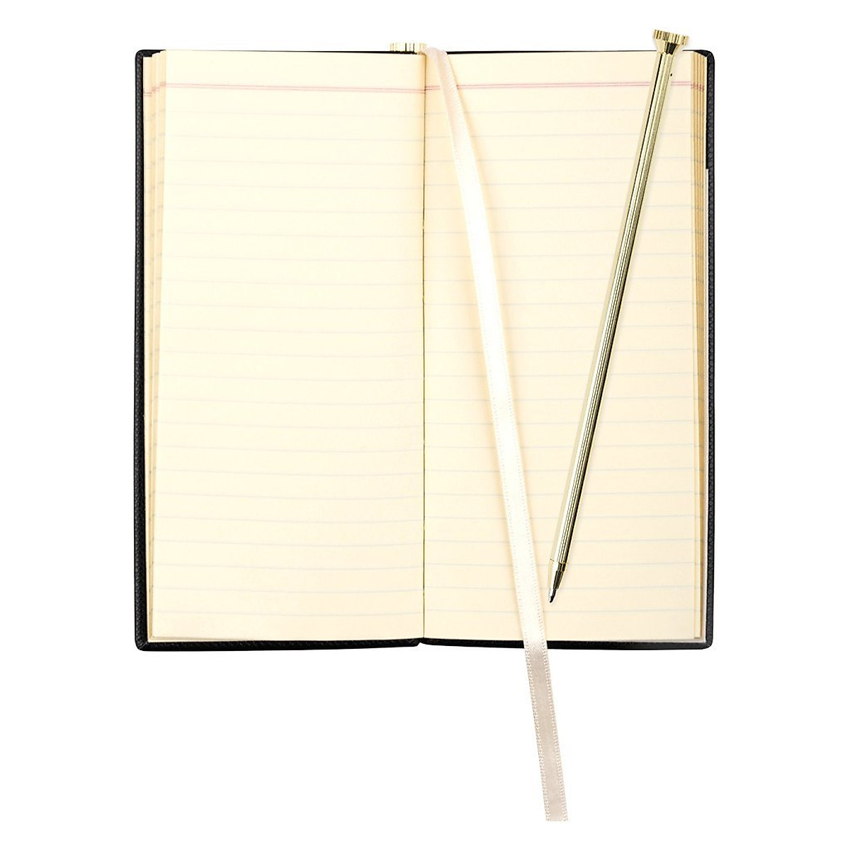 Letts Legacy Slim Pocket Ruled Black Notebook with Gold Pen