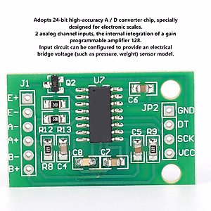 Load Cell Amplifier, 5Pcs HX711 Dual-Channel 24 Bit Weight Weighing Load Cell Conversion Module Accessory with Pin Header, Pressure Sensor