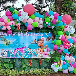 166Pcs Flamingo Tropical Balloon Garland Arch Kit, Fiesta Aloha Luau Hawaiian Summer Theme Hot Pink Green Pineapple Balloons For Birthday Baby Shower Bridal Wedding Bachelorette Party Decoration