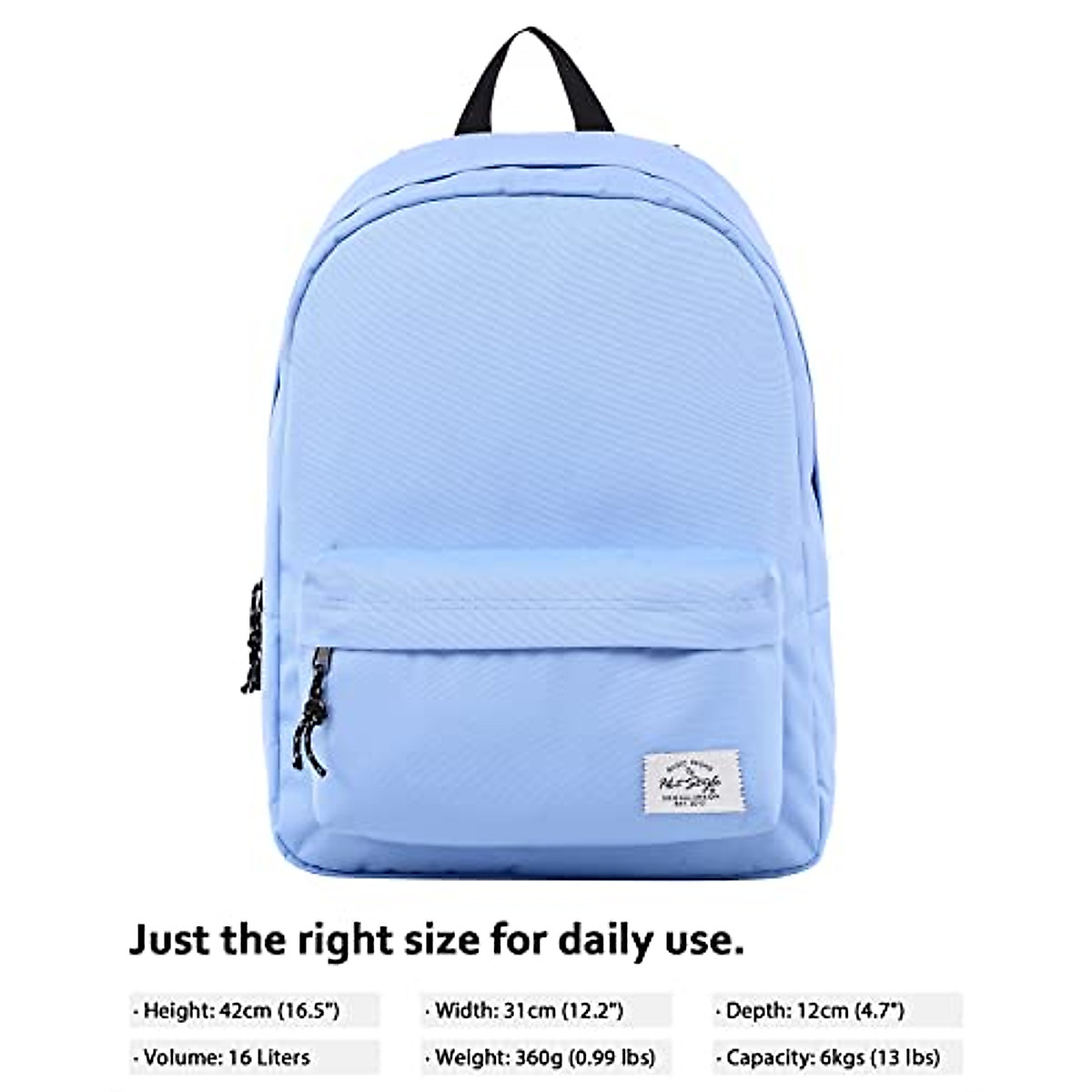 HotStyle SIMPLAY Classic School Backpack Bookbag, LightSkyBlue