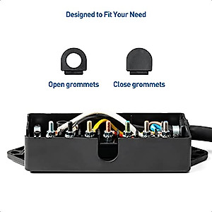 Cable Matters 7-Way Trailer Wire Harness 6ft with Junction Box for Trailer in Black - Inline Trailer Cord with 7-Gang Junction Box and 6 Feet Trailer Plug