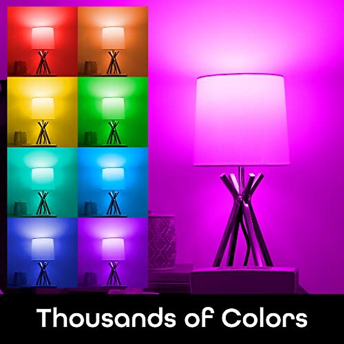 Geeni Prisma 800 2700K Dimmable A19, 60W Equivalent Color Changing RGBW LED Smart WiFi Light Bulb, Works with Alexa and Google Home, No Hub Required, Requires 2.4GHz WiFi  (2 Pack)