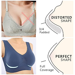 Cabales Women's 3-Pack Seamless Wireless Sports Bra with Removable Pads