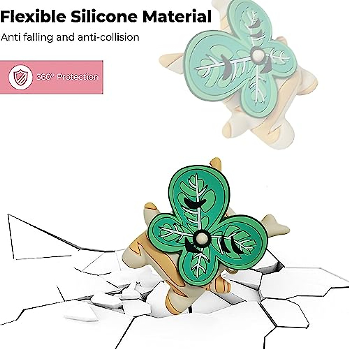 [6 in 1] SKPY Korok Yahaha Fashion Antifall Case for Apple AirPods 2nd/1st Generation (2019/2016) with 6pcs Leafs Case for Boys Girls Womens Mens, Yellow Combination