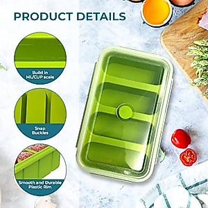 1 Cup SILICONE FREEZER MOLDS with lids, SILICONE STORAGE CONTAINERS, SILICONE MOLDS for Food, Soup Sauce Meal Prep, (BPA Free)