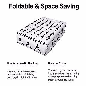 LIVEBOX Black and White Runner Rug 2.5x8 - Washable Rug Runner for Hallway Thin Boho Rug for Entryway, Moroccan Non-Slip Rug for Bedroom, Geometric Throw Carpet for Bathroom Laundry Room