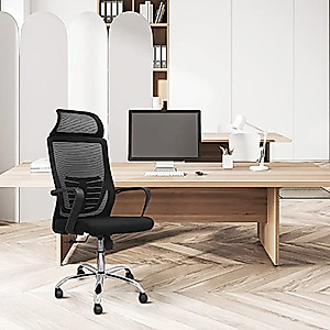 Lifetime Home Ergonomic Office Chair, High Back Desk Chair with Lumbar Support, Upgraded Wheels, Height Adjusting, Swivel Computer Task Rocking Mesh Executive Office Chair (Navy Blue)