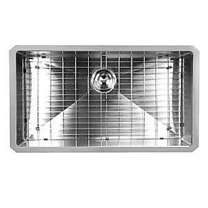 Nantucket Sinks SR3218-16 32-Inch Small Radius Rectangle Stainless Steel Undermount Kitchen Sink