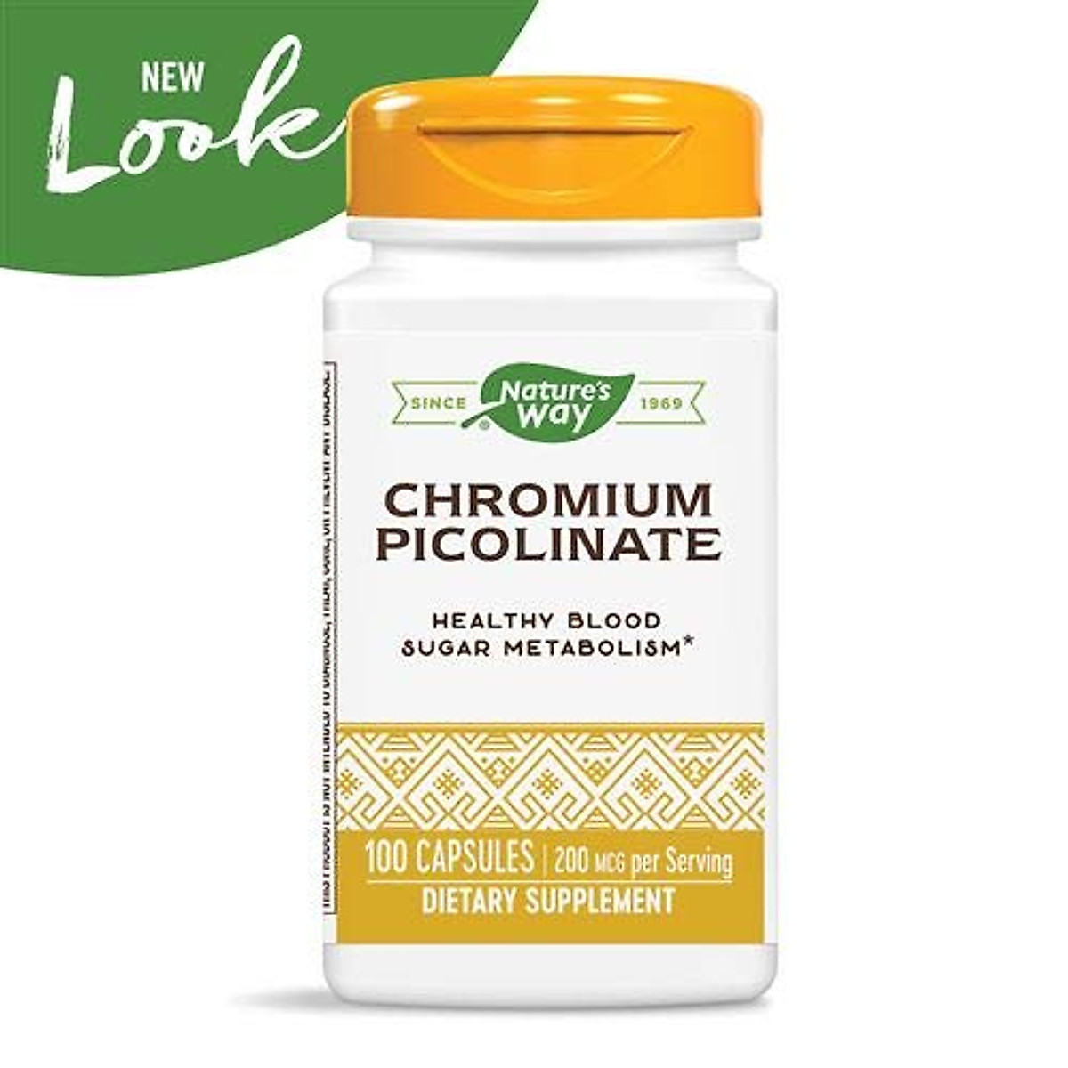 Nature's Way Chromium Picolinate, 200 mcg per serving, 100 Capsules (Pack of 4) (Packaging May Vary)