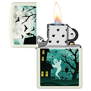 Zippo Spooky Design Glow in The Dark Green Pocket Lighter