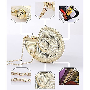 QZUnique Conch Crossbody Shoulder Bag Chain Strap Handbags Acrylic Women Fashion Evening Clutch Purse