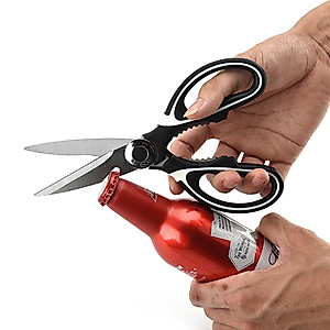zhuolaiyan Kitchen Shears for Cutting Meat, Stainless Steel,Multipurpose Kitchen Scissors for Meat, Chicken, Fish, Vegetables, Herbs – Bottle Opener, nuts, etc.