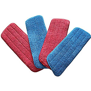 Microfiber Spray mop Replacement Blade/Microfiber mop Replacement Wet/Dry mop Cleaning pad from re-up Compatible BONA Floor Care System 4 Packs