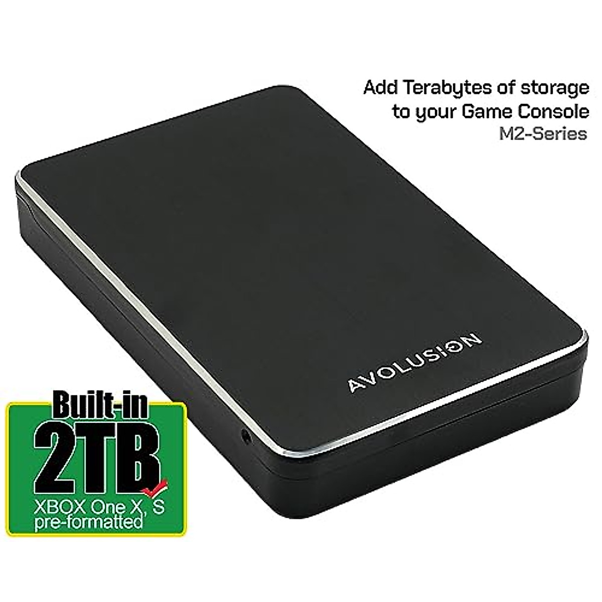 Avolusion M2 Series 2TB USB 3.0 Portable External Gaming Hard Drive (Compatible with Xbox One, Pre-Formatted) - 2 Year Warranty