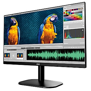 AOC 27B2H 68.58 cm (27") LED 1920 x 1080 Pixels Ultra Slim Monitor which is 3 Sided Frameless with IPS Panel HDMI/VGA Port, Full HD, Free Sync, 75Hz Refresh Rate, Adjustable Stand, Flicker Free, Black