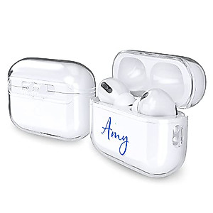 Case Charming Custom Name Case for AirPods Pro 2nd Generation 1st 3rd Clear Personalized with Keychain Carabiner