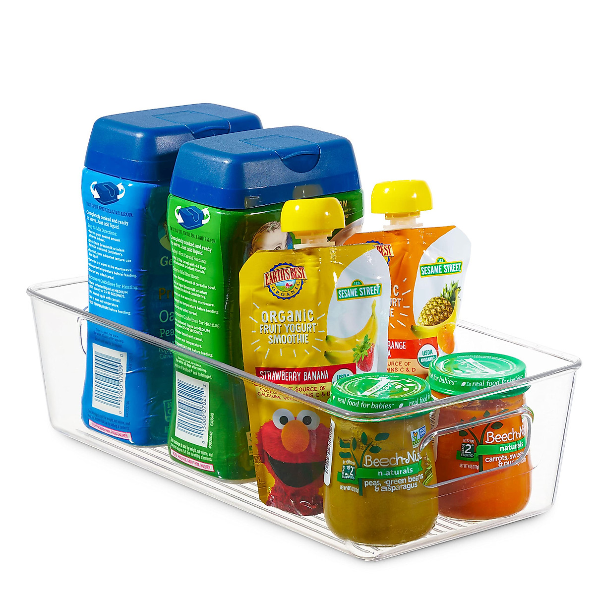 Set Of 8 Refrigerator Pantry Organizer Bins - Clear Food Storage Baskets for Kitchen, Countertops, Cabinets, Fridge, Freezer, Bedrooms, Bathrooms - Plastic Household Storage Containers