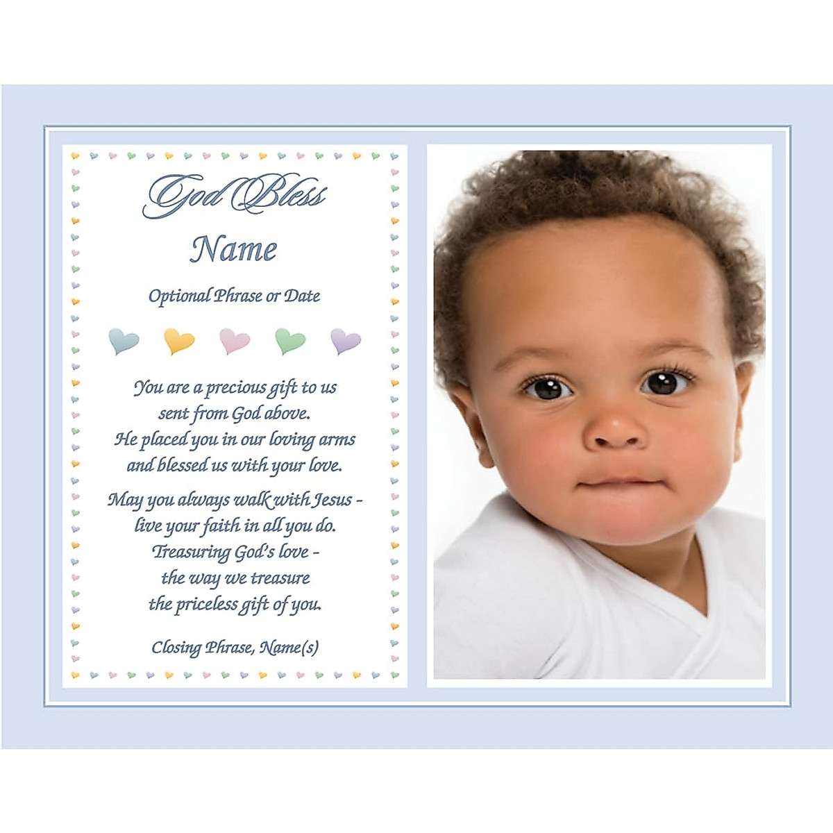 Poetry Gifts New Baby Boy Grandson, Baptism or Birthday Personalized Keepsake 8x10 Custom Print