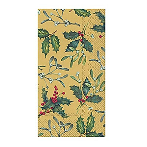 Christmas Hand Towels Sets: Quality Disposable Paper Hand Towels Featuring Beautiful Holiday Themes - 32 Total Holiday Guest Towels Per Set (Esther Gold)