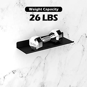 SlimmKISS Metal Floating Shelves Wall Mounted Shelf Organizer Modern Black Metal Stainless Steel Floating Shelf, Wall Mounted Hanging Display Organizer Rack,2 Pack