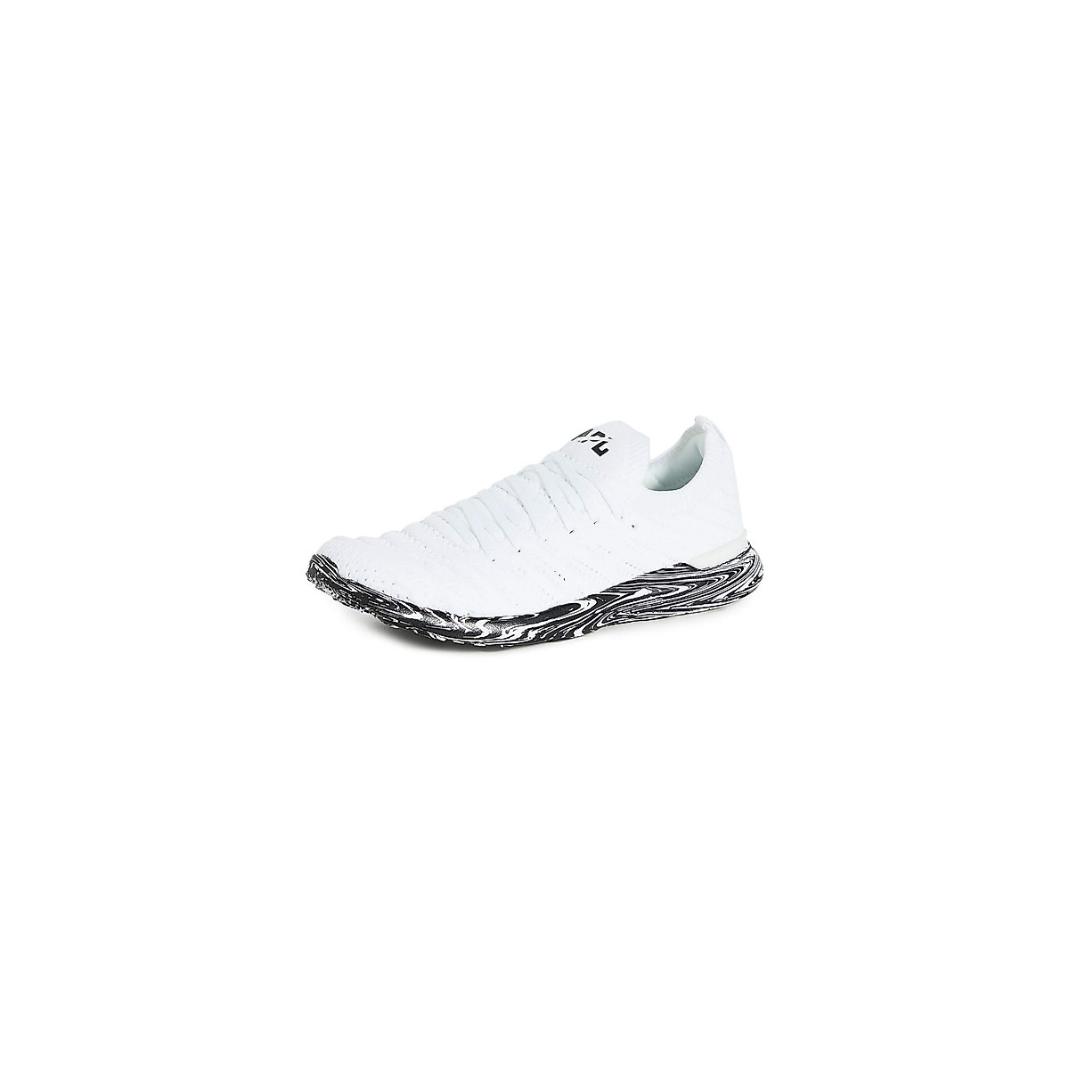 APL: Athletic Propulsion Labs Women's Techloom Wave Sneakers, White/Black/Marble, 9 Medium US