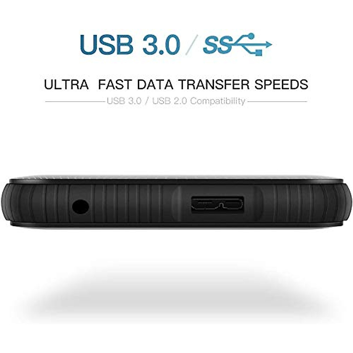 Cirago 500GB Slim External Portable Hard Drive, Drop Shock HDD- USB 3.0 for PC, Mac, Desktop, Laptop, MacBook, Chromebook, Xbox One, Xbox 360, PS4 (Black)