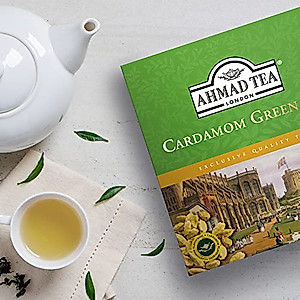 Ahmad Tea Green Tea, Cardamom Teabags, 100 ct (Pack of 1) - Caffeinated & Sugar-Free