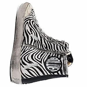 Golden Goose Francy Penstar Horsy Zebra Upper Suede Star Leather Heel Womens Distressed Sneaker GWF00114-F002628-81554-39