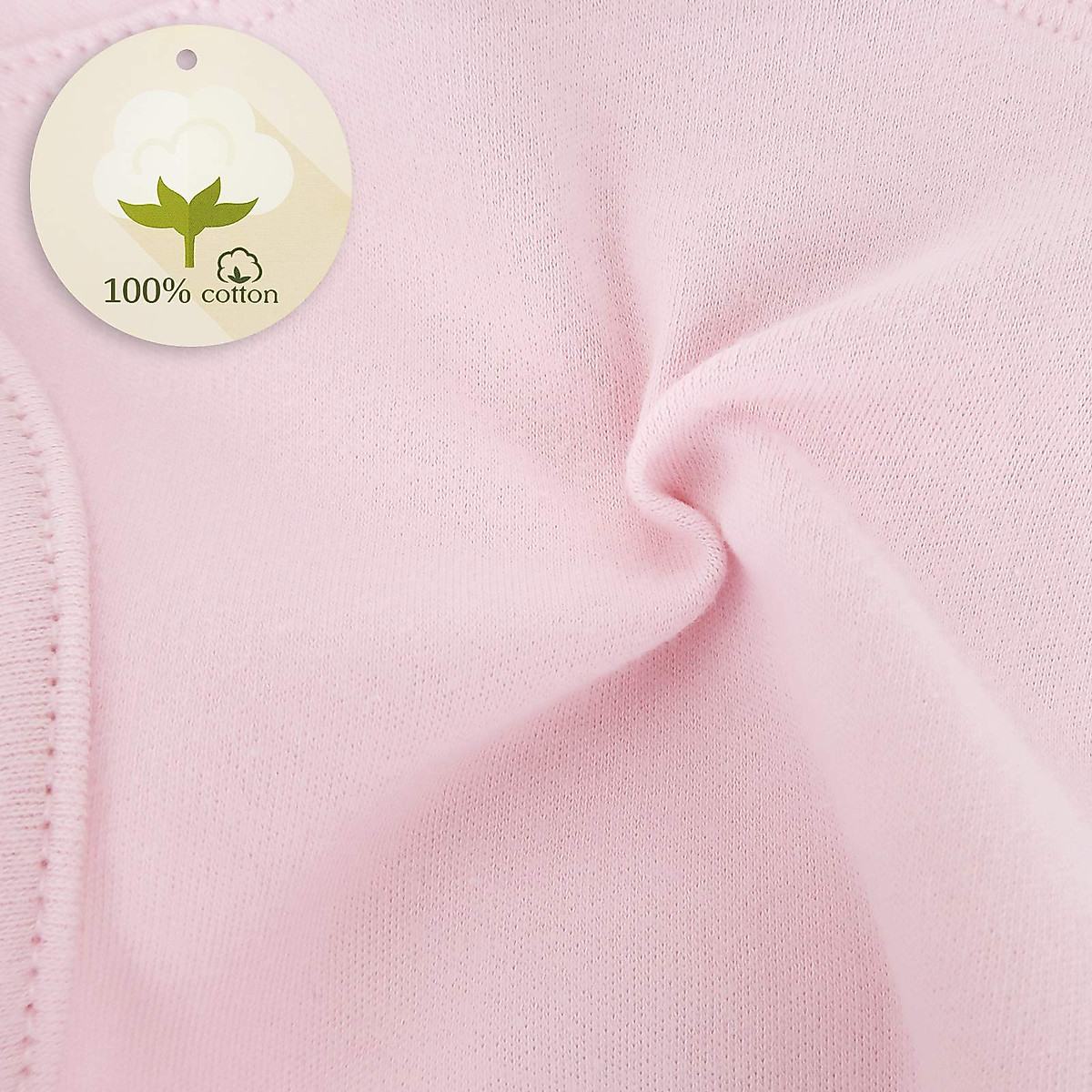 HappyTree 2 Pack Baby Hat Bonnet Soft 100% Combed Cotton Toddler Infant Beanie Pilot Caps, White + Light Pink, Medium