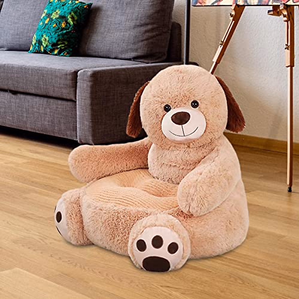Gralara Kids Plush Cartoons Small Sofa Chair Size 19x19x17.7inch for Home Multiple Purposes Premium Materials Learning Sitting Nurseries Decoration, Dog