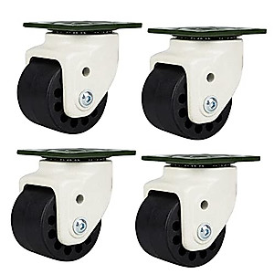 Swivel Castor Wheel Trolley Furniture Caster, Heavy Duty Caster Wheels, 360 Degree Swivel Castors, White Nylon Material, for Furniture Workbench Welding Table, Workbench Caster, 4 Pieces Castor Wheel