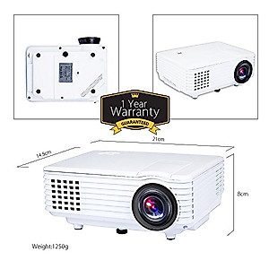 H1 LED LCD (WVGA) Mini Video Projector - International Version (No Warranty) - DIY Series - White (FP8048H1W-IV6)