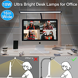 KAiSnova LED Desk Lamp with Clamp, 10W Clip Lamp for Desk 50 Lighting Modes Computer Monitor Lights 360° Flexible Gooseneck Desktop Lighting for Office Home Video Conferencing Workbench Drafting