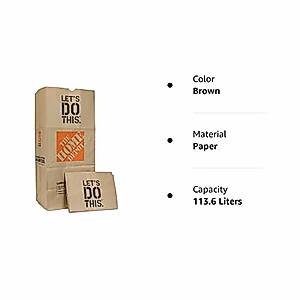 THE HOME DEPOT Heavy Duty Brown Paper 30 Gallon Lawn and Refuse Bags for Home and Garden (15 Lawn Bags)