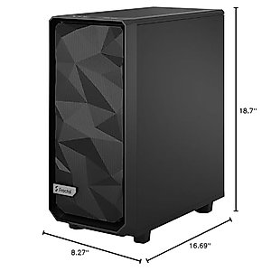 Fractal Design FD-C-MES2C-01 Meshify 2 Compact Black Solid ATX Mid Tower Computer Case (Black)