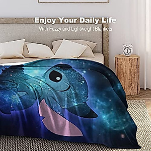 Stitch Blanket for All Season Super Cozy Soft Lightweight Flannel Fleece Plush Throw Blankets for Home Couch, Bed, Sofa, Camping and Traveling 80"X60"